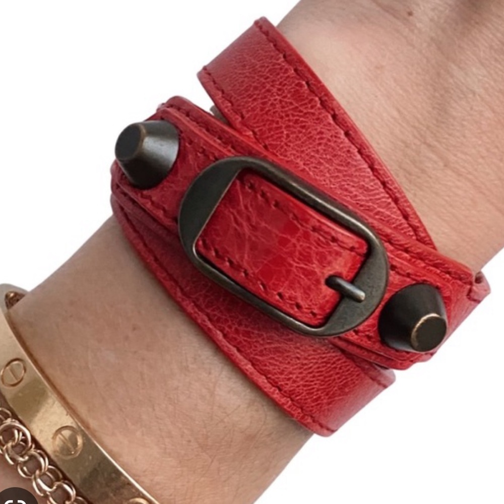 Balenciaga Arena Triple Leather Bracelet - Gem